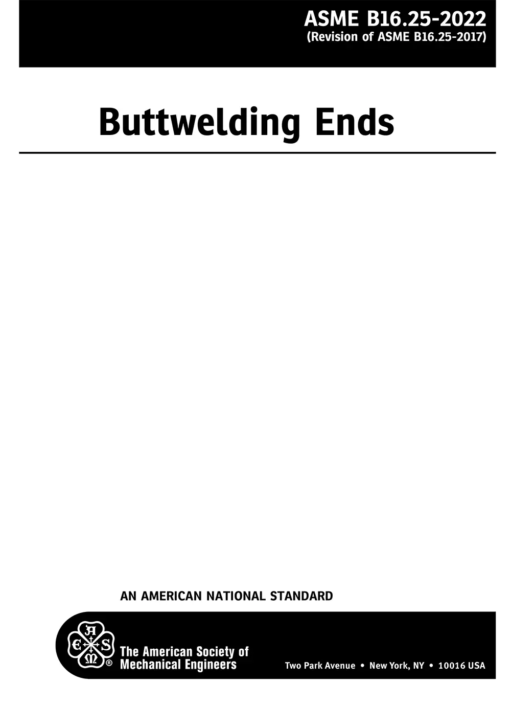 ASME B16.25-2022 PDF: Buttwelding Ends